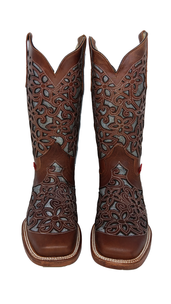 EL CORRAL BOOTS – RODEO LASER SHEDRON FONDO PLATA-Botas de Cuero Corte ...
