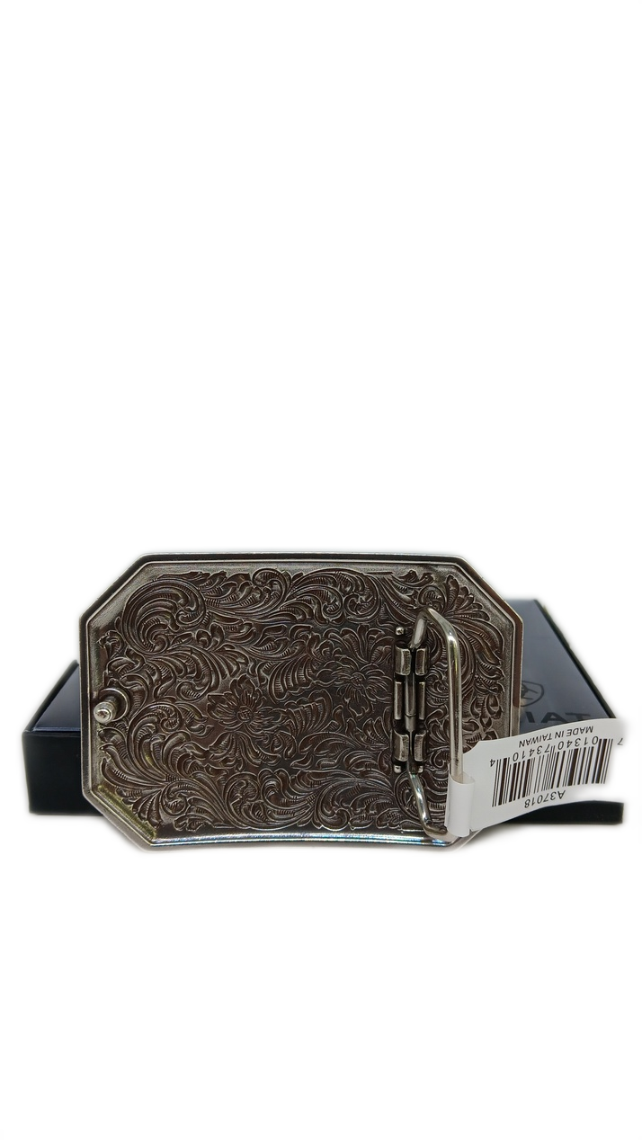 Hebilla Ariat® –Floral Engraved Silver Belt Buckle – El Corral Western ...